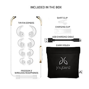 Jaybird FREEDOM 2 In-Ear Wireless Bluetooth Sport Headphones with SpeedFit – Tough All-Metal Design – Gold