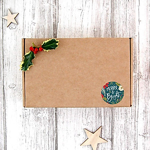 Bold Floral Holiday Stickers / 500 Modern Poinsettia Winter Stickers / 6 Alternating Vibrant Christmas Envelope Seals / 1.5" Round Labels