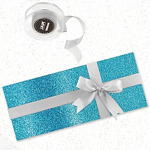 JAM Paper Gift Wrap - Glitter Wrapping Paper - 25 Sq Ft - Aqua Blue Glitter - Roll Sold Individually