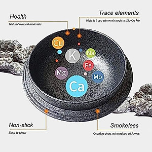 Kitchen Stoneware Casserole Dish Cooking Ceramic Casserole Clay Pot,Korean Stone Bibimbap Bowls,Not-Stick Stock Pot Soup Pot,Slow Stew Pot,Hot Pot,Rice Cooker Induction Cooker ty Black