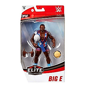 WWE Big E Elite Series #79 Deluxe Action Figure with Realistic Facial Detailing, Iconic Ring Gear & Accessories