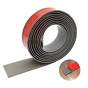 COUKIU Flexible PVC Floor Transition Strip, 9.84 FT Peel and Stick Floor Cover Strip, Flooring Transitions Laminate Floor Strip, Carpet to Tile Transition Strip, Vinyl Floor Flat Divider Strip (Gray)