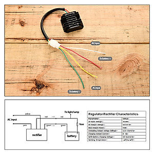 RUTU 4 Wire full wave Universal Voltage Regulator Rectifier Replacement - Boat Motor, Motorcycle, GY6 50 150cc Scooter, Moped, Go Kart, TAOTAO, ATV Rectifier- AC to DC Rectifier 12v Voltage Regulator