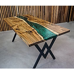 Epoxy Table, Epoxy Resin River Table, Live Edge Wooden Table, Natural Wood,Dining table, Natural Epoxy Table, Resin Table 54x27 inch