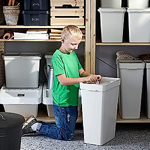 I-K-E-A HÅLLBAR Bin with Lid, Light Gray 6 Gallon