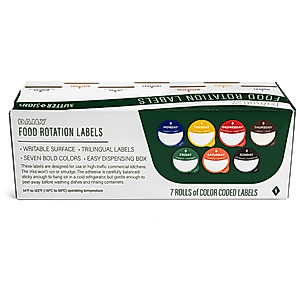 Day Dots Food Labels | 1" Date Dot Stickers for Food Containers, 7000 Labels with Dispenser Box