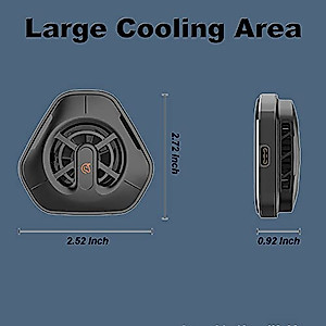 Phone Cooler Yvweos Portable Phone Cooler Magnetic Phone Cooling Fan Radiator 2A Compatible with All Mobile and iPad for Gaming, Live Streaming, Outdoor Vlog - Black