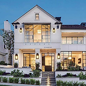 PARTPHONER Outdoor Light Fixtures Wall Mount, Porch Light with 2 LED Bulbs, Exterior Light Fixture Waterproof Anti-Rust Wall Sconce with Clear Glass and Black Aluminum for Garage, Doorway-2 Pack