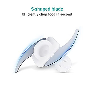 EZBASICS Food Processor, Small Electric Food Chopper for Vegetables, Meat, Fruits, Nuts, 2 Speed Mini Food Grinder With Sharp Blades, 2-Cup Capacity, Black