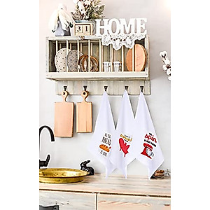 Microfiber Dish Towels Funny Kitchen Towel Set of 4 - Best Housewarming Gifts for New Home Kitchen, Tea Towels for Kitchen Funny, Mom Kitchen Gifts, Baking Themed Dish Towels with Sayings