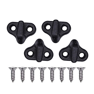 4Pcs/Set Kayak Lashing Hooks Nylon Kayak Lashing Replacement J Shape Hooks with Flat Head Screws for Kayak, Canoes, Boats