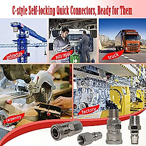 2 Set NPT 1/4 Stainless Steel Pressure Washer Quick Connect Fittings,Garden Hose Quick Connect Male and Female Quick Connector for Pressure Washer Hose Pressure Washer Adapters Hose. (1/4")