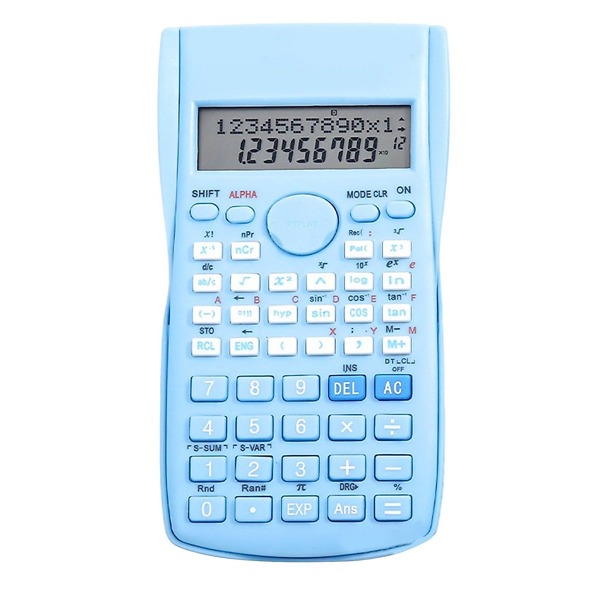 Multifunctional Scientific Calculator with 240 Functions, 12 Digit Display, Sliding Hard Cover for Easy Use in Exams (Blue)
