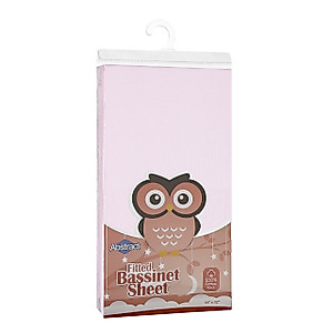 Bassinet Sheets for Baby/Infant Deep Fitted Soft Jersey Knit by Abstract 16" x 32" (Solid Pink)