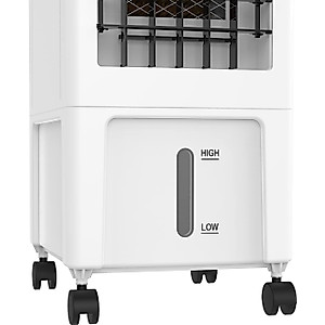 Cobuy Evaporative Air Cooler, 3-IN-1 Windowless Air Conditioner Portable, Swamp Cooler with 2 Gal Water Tank, Timer, 3 Speed, Remote, 4 Ice Packs, Cooling Fan for Room Home Office Indoor Use