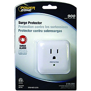 POWER ZONE OR802105 Powerzone Surge Protector Tap, 125 V, 15 A, 1 Outlet