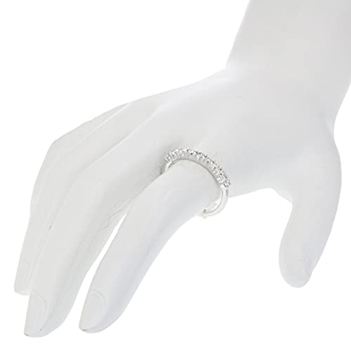 VIR JEWELS 1/2 carat (ctw) Diamond Wedding Anniversary Band for Women, Round Diamond Engagement Ring 14K White Gold 9 Stones Prong Set 0.50 cttw, Size 9