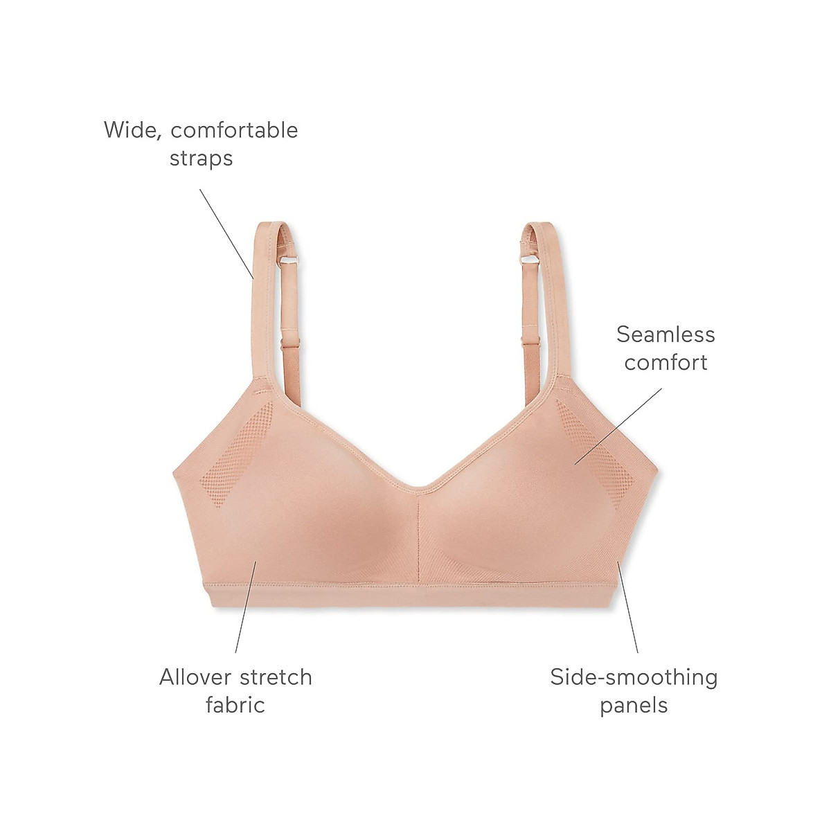 Warner's womens Easy Does It Underarm Smoothing With Seamless Stretch Wireless Lightly Lined Comfort Rm3911a Bra, Butterscotch, Medium US