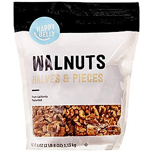 Amazon Brand - Happy Belly California Walnuts Halves and Pieces, 40 Ounce