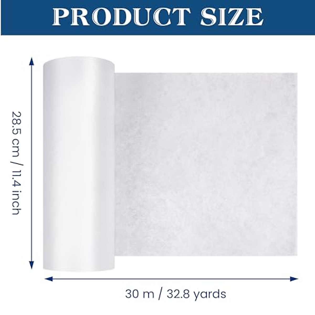 YASUOA Fusible Interfacing DIY Craft Supplies, Medium Weight Interfacing, 11.6” x 30 yards, White Non-Woven Adhesive Interface, Polyester Single-Sided Interface Perfect for DIY Interfacing Material
