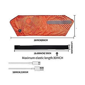 topfeel USB Heating Pad for Back Pain Relief, 3 Heating Levels with Auto Shut-Off, Menstrual Heating Pad for Cramps, 5V Heated Wasit Belt Hands-Free