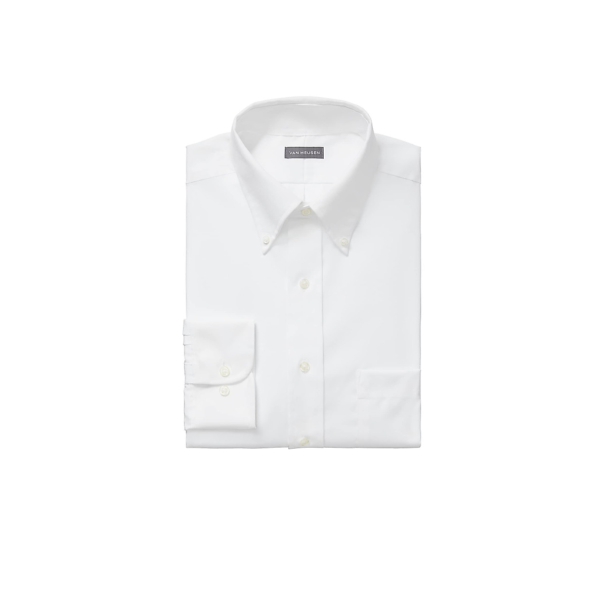 Van Heusen mens Regular Fit Non Iron Solid Dress Shirt, White, X-Large US