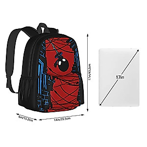 ZOSENY Cartoon Backpack Casual Travel Backpack for Women and Men 17 Inch Laptop Backpack Waterproof School Backpack Bookbag Red/Black