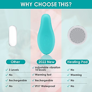 Warming Lactation Massager for Breastfeeding, Breast Warmer for Pumping, Nursing, Heat and Vibration Support for Clogged Milk Ducts Improve Milk Flow (Teal)