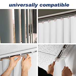 Nuanchu 5 PCS Vertical Blind Replacement Slats PVC Vertical Blind Slats Replacement Parts and 30 Pieces Clear Vertical Blind Repair Tabs Blind Repair Fixers for Sliding Door Window (White)