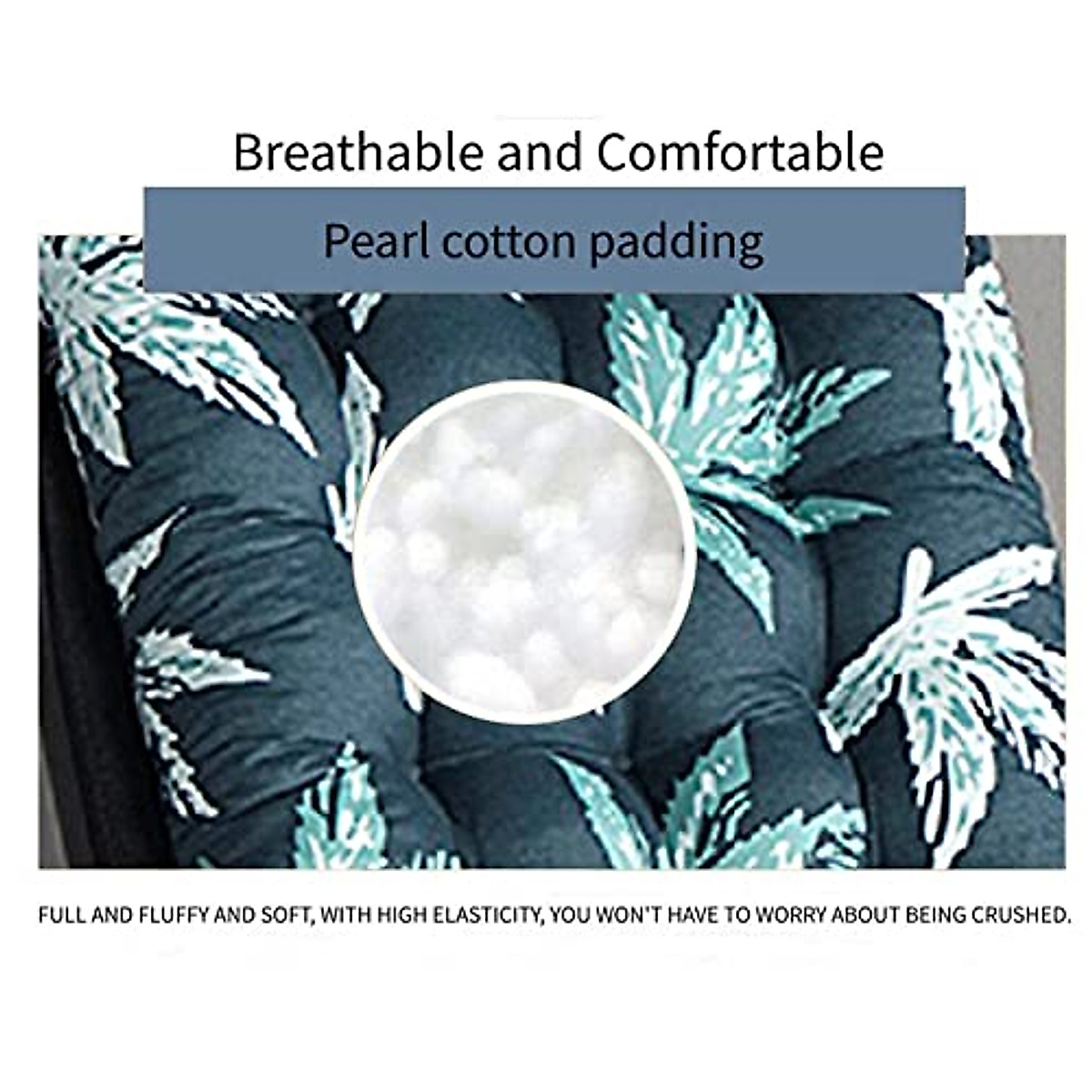 FF Era Non-Slip Rocking Chair Cushion, Sun Lounger Cushion high-Backed Cushion, Thick Extra Large Relaxer Thick seat Cushion Deck Chair Cushion Rocking Chair seat Cushion Garden Cushion (Leaves)