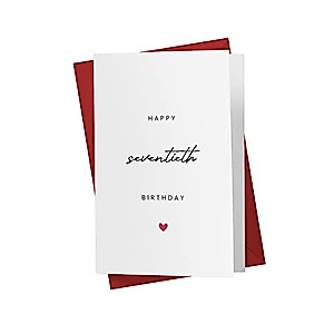 70th Birthday Card for Him Her - 70th Anniversary Card - 70 Years Old Birthday Card for Brother Sister Friend - Happy 70th Birthday Card for Men Women - Karto - Cursive