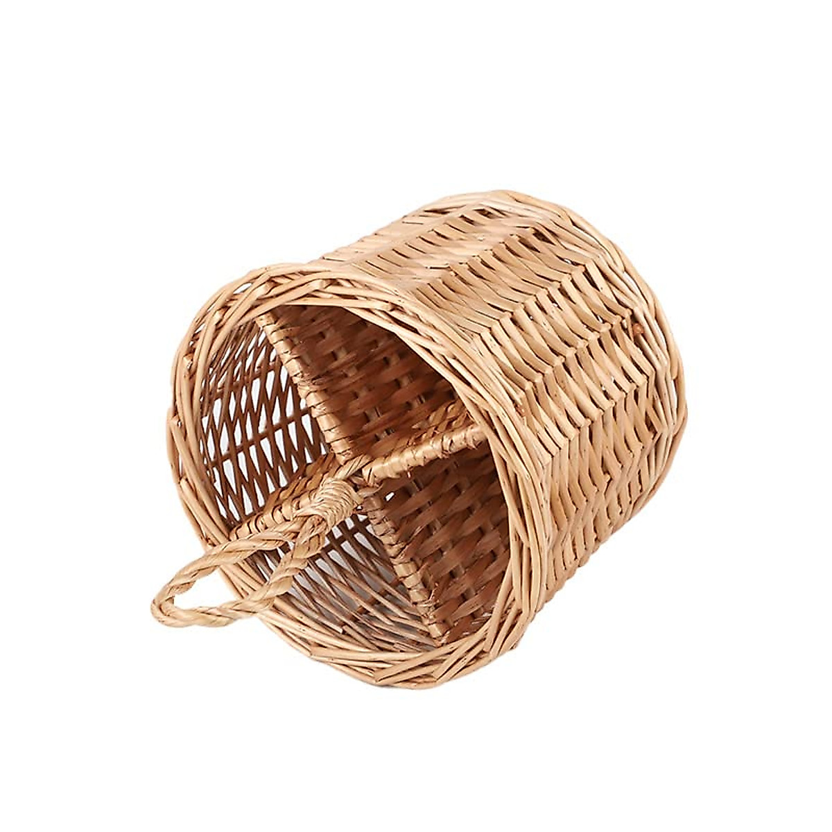 YRLSOTGE Wicker Utensil Caddy Flatware Organizer, Silverware Caddy with 4 Divided,Kitchen Countertop Utensil Holder,Dining Table,Parties - Holds Forks, Knives, Spoons,Serving Utensils Original