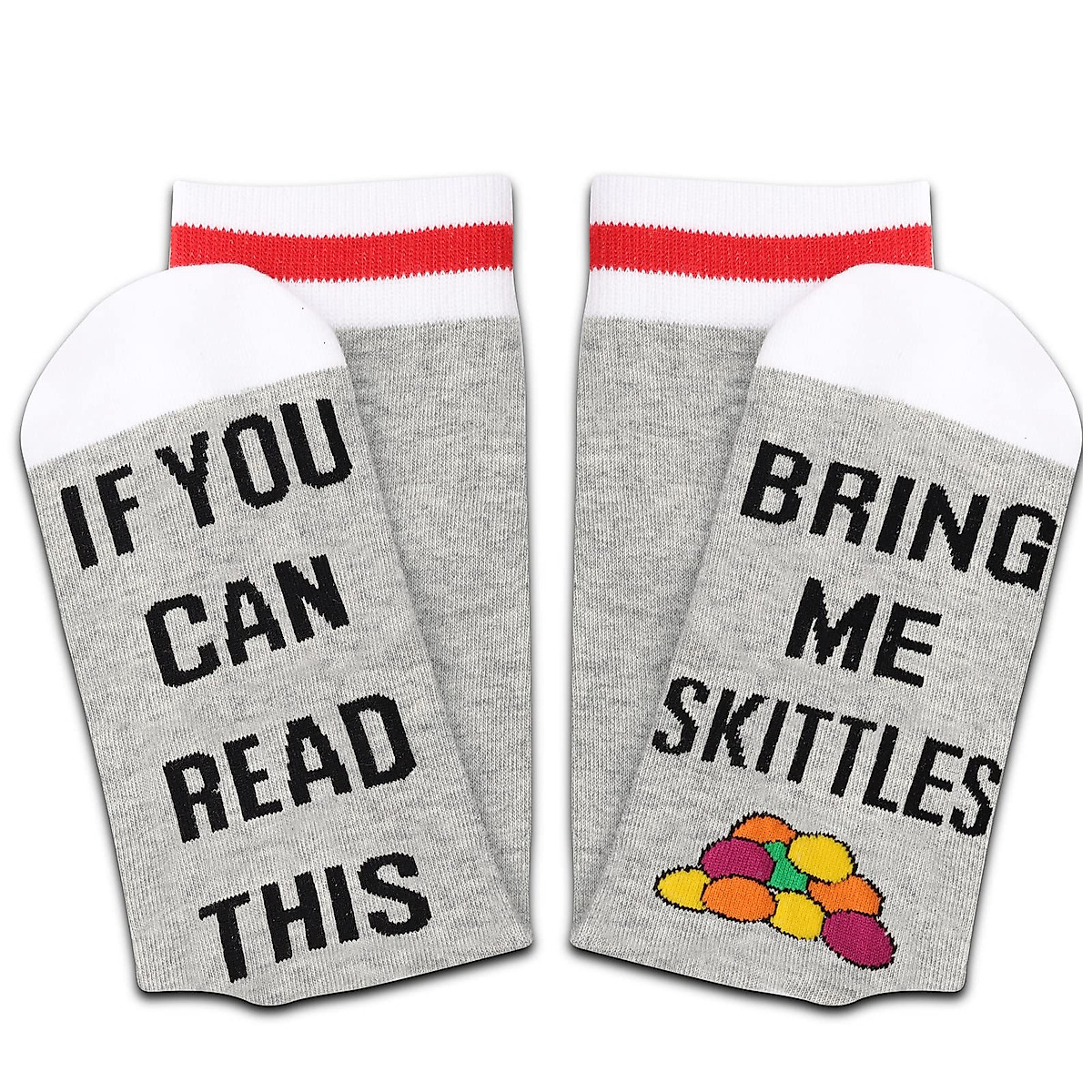 POFULL Foodie Gift Snacks Lover Gift If You Can Read This Bring Me A Snack Novely Socks For Women Girls (BRING ME SKITTLES Socks)