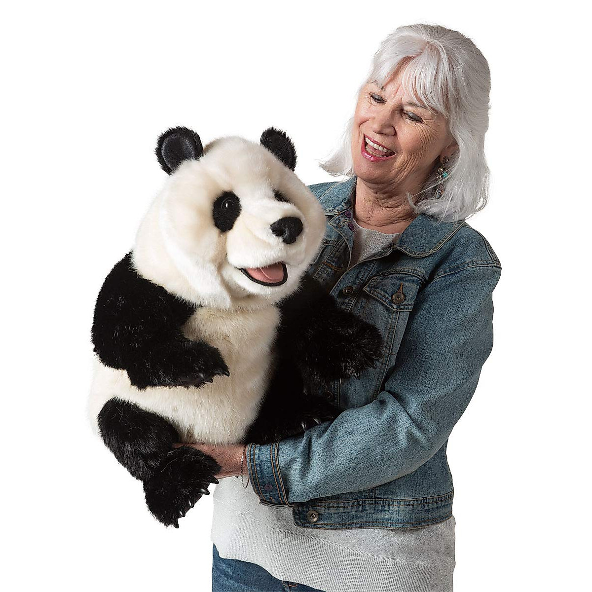 Giant Panda Cub hand puppet, Black, White
