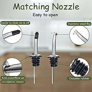 Gusnilo 8 oz Olive Oil Dispenser Olive Oil Dispenser Bottle Syrup Dispenser Oil and Vinegar Dispenser Set Oil Bottles for Kitchen 250ml with Pour Spouts and Funnel 2PCS