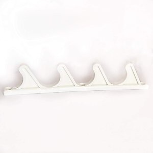 KOMORAX 2 pcs 4 Position Nylon Adjustment Brackets for Patio Outdoor Lawn Yard Furniture or Chaise Lounges, Replacement, Back Support, Back-Height Multi Position Adjuster 9 1/2" L x 1/2" W (White)
