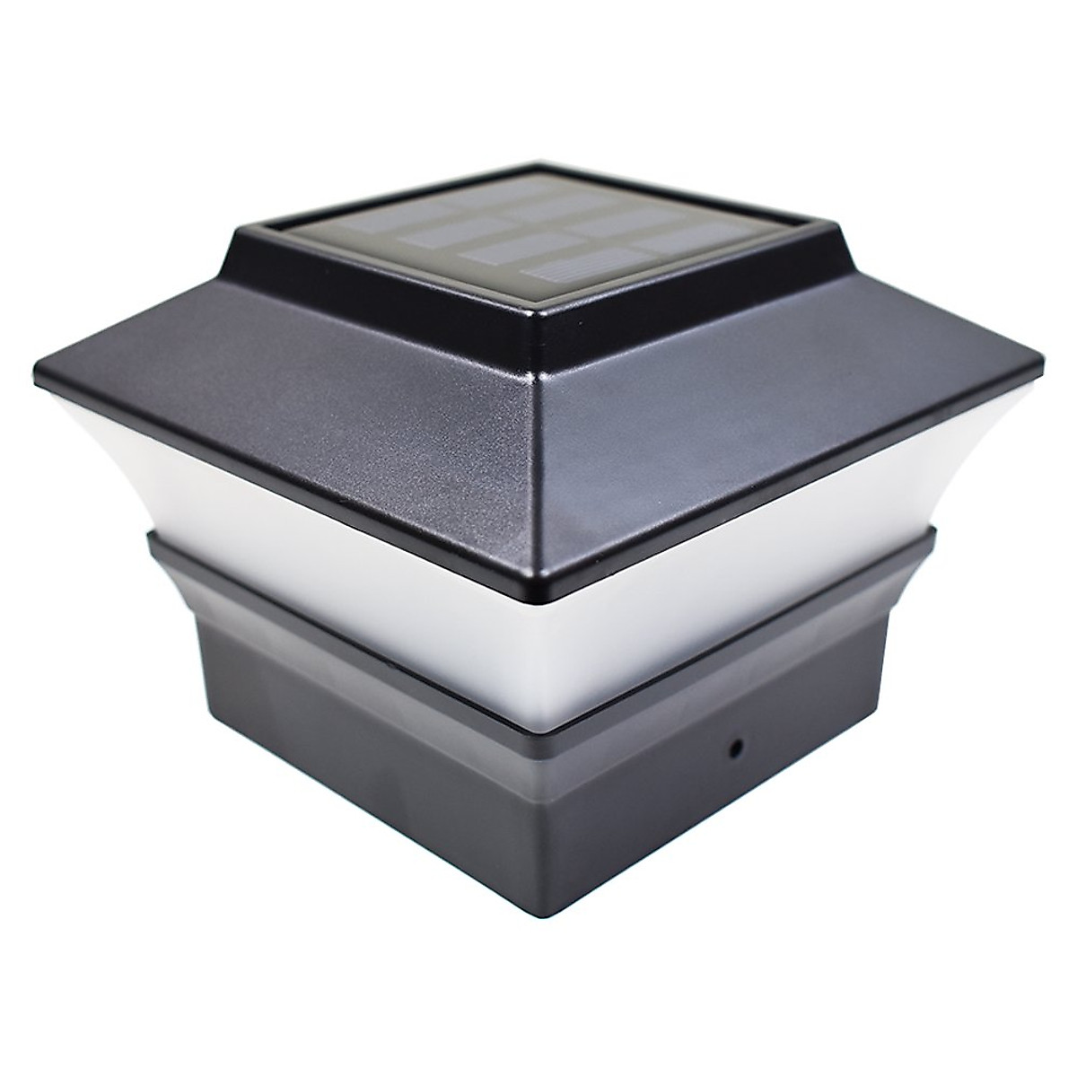 iGlow 8 Pack Black Outdoor Garden 4 x 4 Solar LED Post Deck Cap Square Fence Light Landscape Lamp PVC Vinyl Plastic
