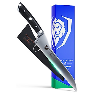 Dalstrong Gladiator Series Serrated Offset Bread Knife 8" Bundled with Chef Knife 8" - Elite - NSF Certified