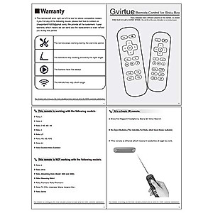 Gvirtue Remote Control Replacement for Roku Express, Roku Express+, Roku Box Model: Roku 1, Roku 2(HD, XD, XS), Roku 3, Roku LT, HD, XD, XDS, Roku N1