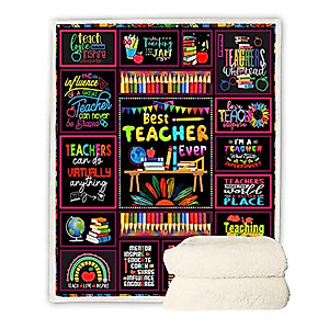 LEITINGYA Teacher Gifts for Women Men, Teacher Appreciation Gifts, Teacher Teachers Day Graduation Retirement Gifts, Best Teacher Christmas Throw Blanket for Couch Bed 50 x 60