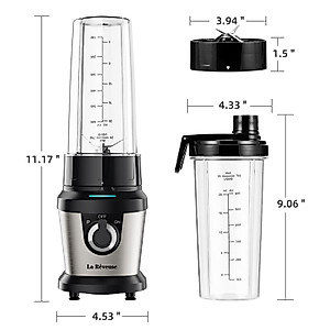 La Reveuse Electric Smoothie Blender for Shakes and Smoothies,Licuadora 400W, with 2 x 24 Oz Blender Cups,Single Serve Smoothies Maker for Juices