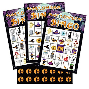 FaCraft Halloween Bingo Games for Kids,26 Player Bingo Game Card for Halloween Party Game Halloween School Classroom Crafts