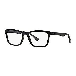 Ray-Ban RX5279 Square Prescription Eyeglass Frames, Black/Demo Lens, 55 mm