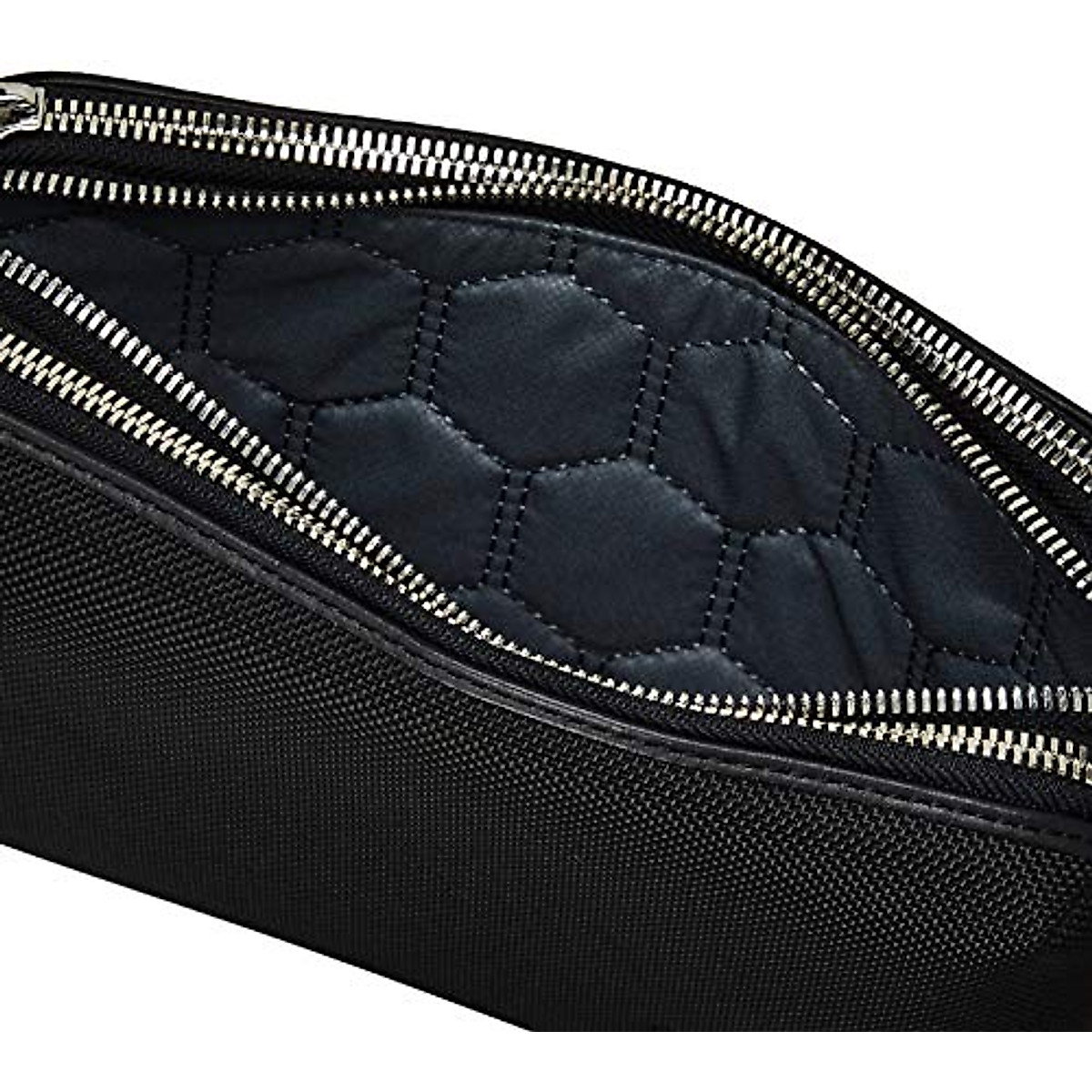TUMI Black Chrome Triple Zip Clutch