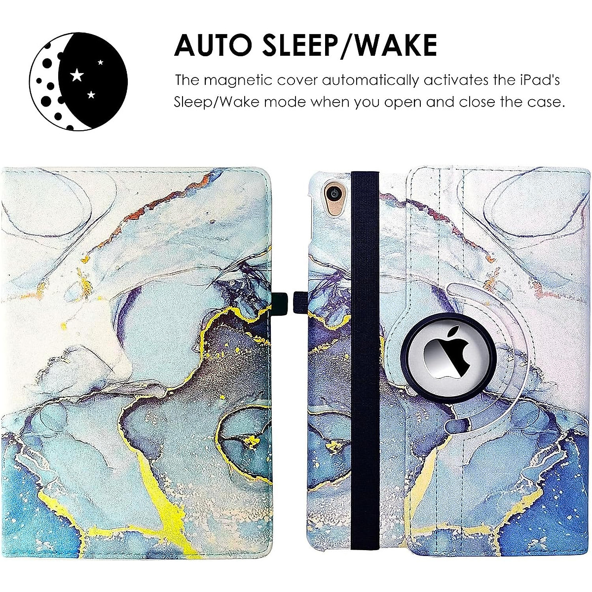 Newraturner Case for iPad 9.7 2018 2017 / iPad Air 2 Case - 360 Degree Rotating Stand Protective Cover with Auto Sleep Wake for iPad 9.7 inch 6th Gen, 5th Gen/iPad Air 2/ iPad Air (Navy)