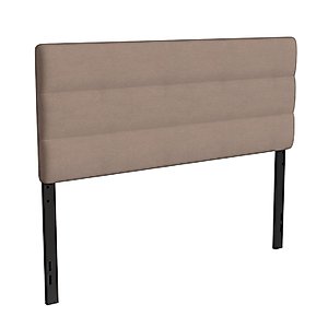 Flash Furniture Paxton Upholstered Headboard - Channel Stitched Taupe Fabric Upholstery - Queen - Adjustable Height from 44.5" to 57.25" From Floor