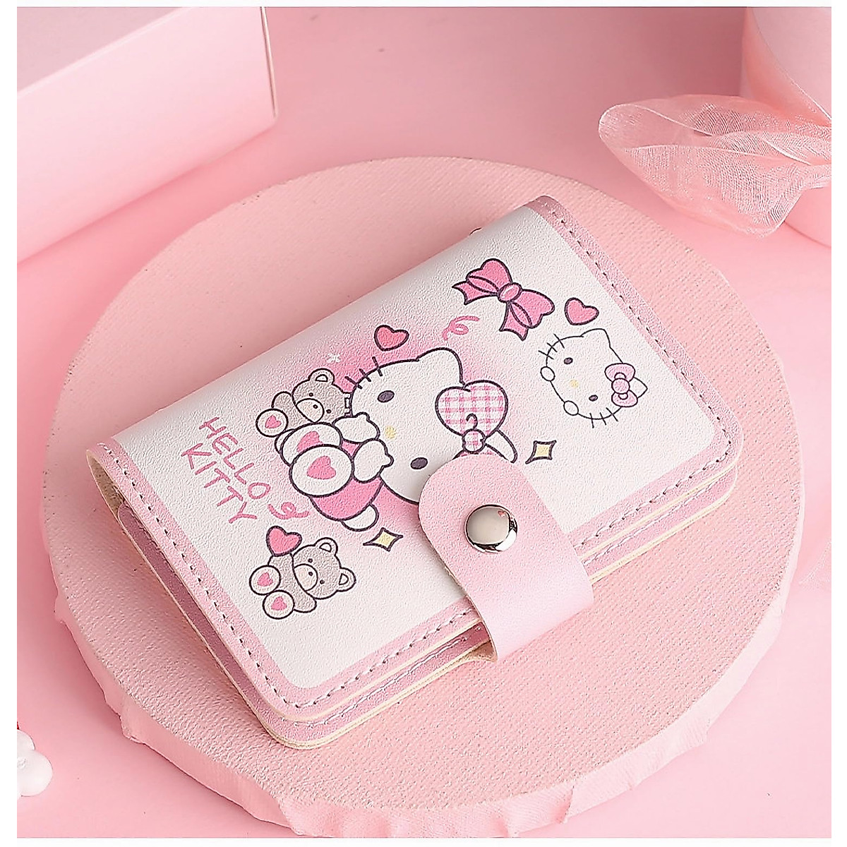 NSRAOIM Credit Card Holder for Women and Girl, 2Pce Cute Mini Thin Leather ID Card Holder Soft PU Leather Credit Card Organizer with 20 Card Slots