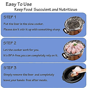 FASOZUKA Slow Cooker Liners 40×Cooking Bags Extra Large Size Disposable Pot Liners, Fit 3QT to 8QT for Slow Cooker Cooking Trays Suitable for Oval & Round Pots 13"x 21", 40 Liners