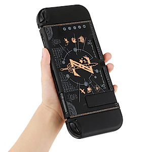 Dockable Protective Case Compatible with Switch, Hard Shell Case cover for Switch and Joy-Con Controllers with 4 Thumb Grips,Zelda Switch Carrying Case (The Legend of zelda)