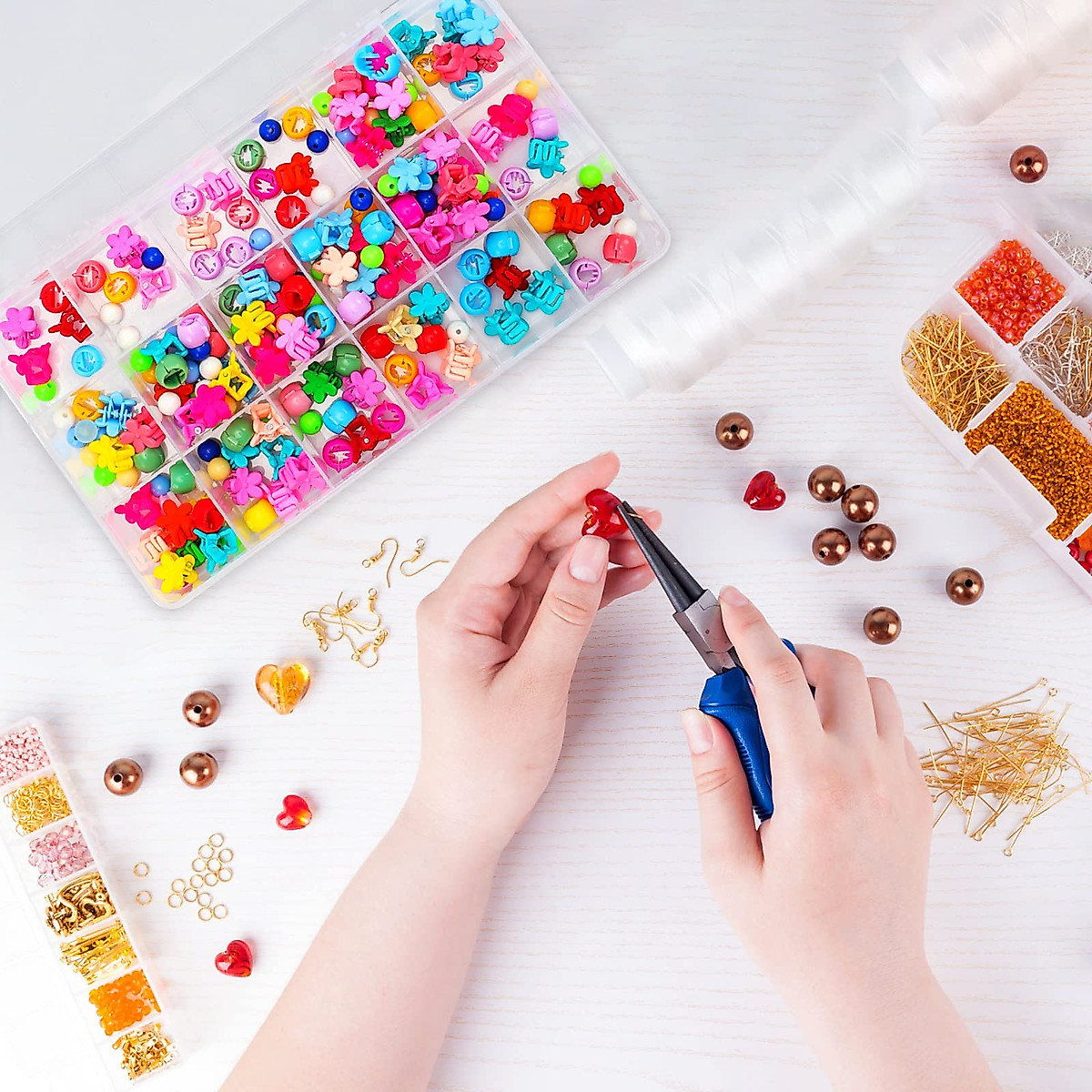 18 Grids Clear Plastic Organizer Box Storage Container with Dividers for Washi Tape,Jewelry,Beads Art DIY Crafts, Fishing Tackles,Screws